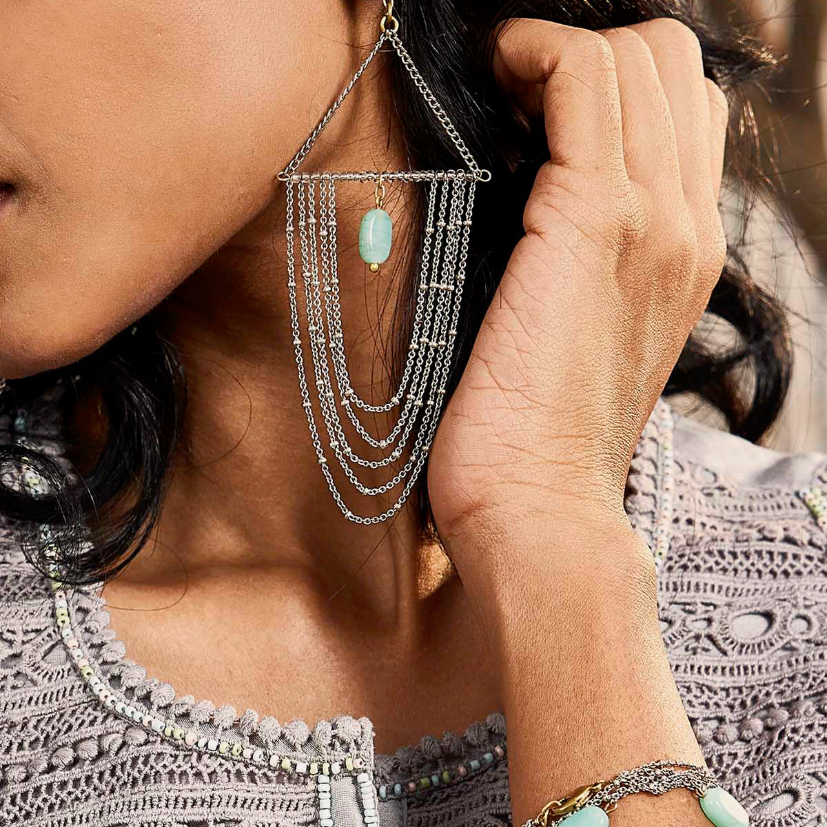 Fuchsite Jhaalar Earring – charkhee