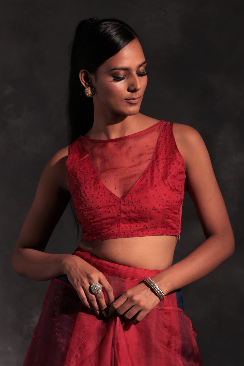 Swarovski Twilight Multicolour Lehenga - Set of 3 – charkhee