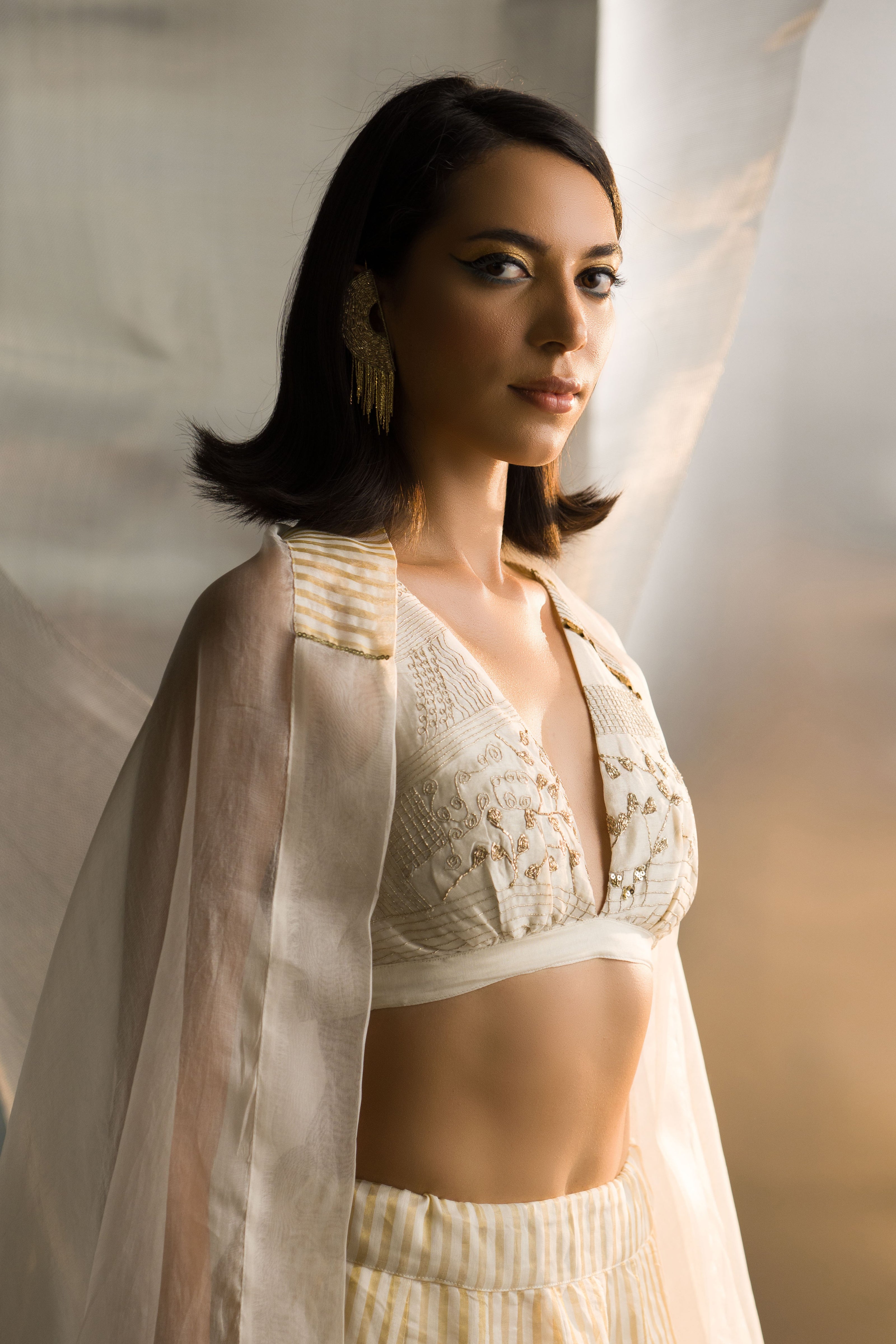 miSr Embroidered Tissue Lehenga Set – charkhee