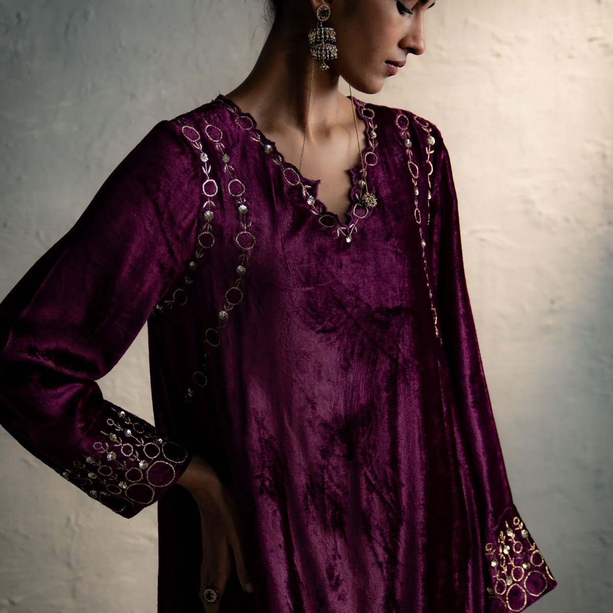 Velvet Phiran Style Kurta Set – charkhee