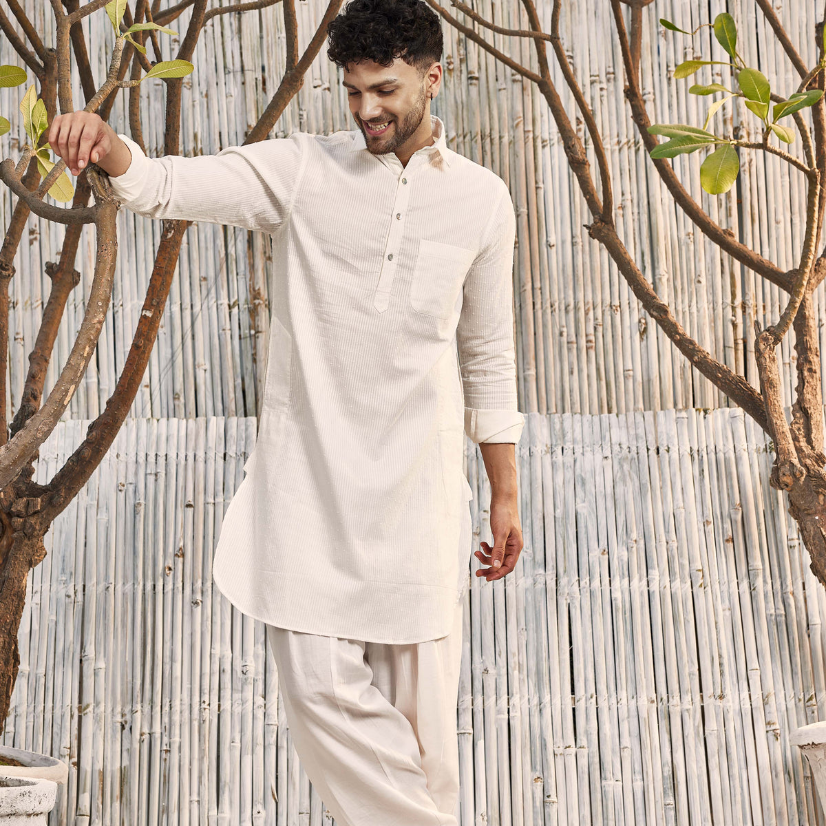 Men's Cotton Pathani with Salwar - Set of 2 – charkhee